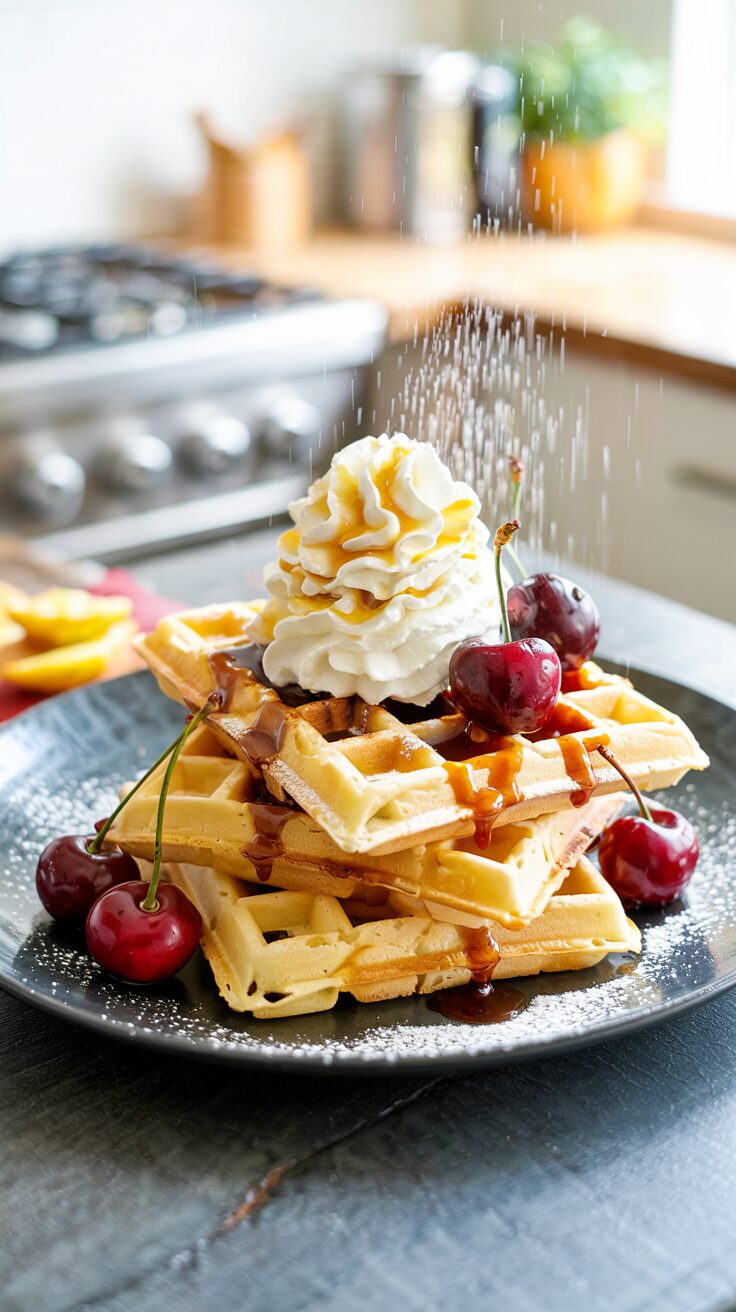 Easy Belgian Waffles Recipe • HomeFoodBlog