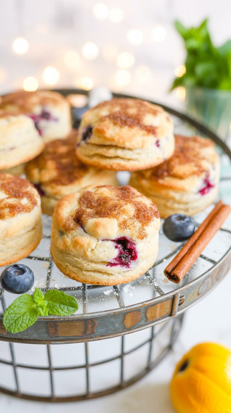 Blueberry Cinnamon Crunch Biscuits • HomeFoodBlog